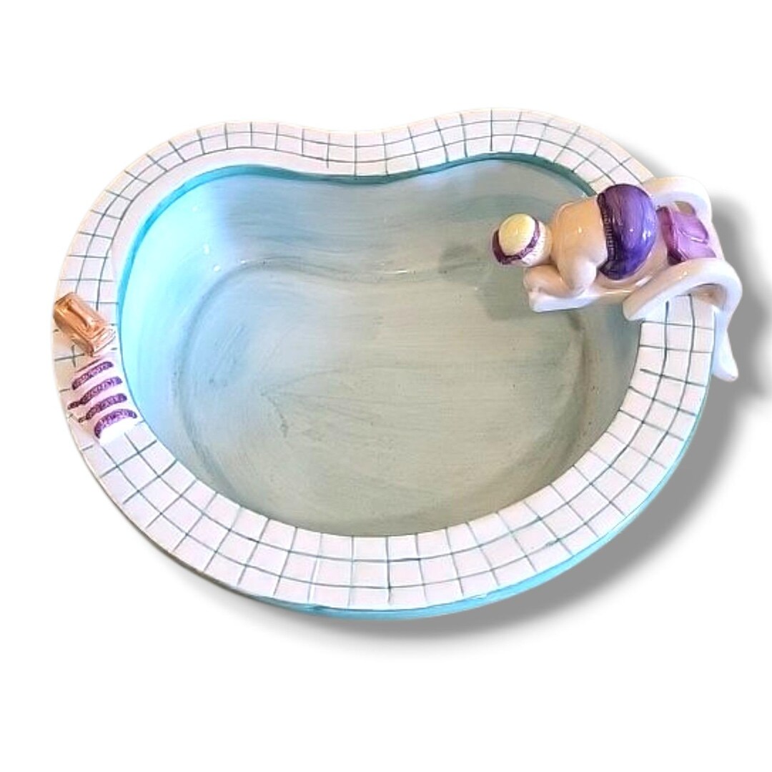 Vintage 1995 Lotus Ceramic Pool Bowl for Your Chips ( Hot Tub Not ...