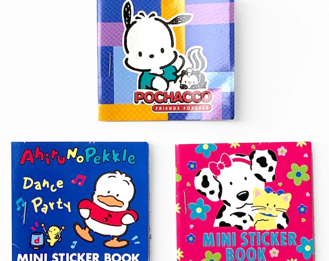 1998 Sanrio Pochacco Mini Sticker Book / 1995 Pekkle Mini Sticker Book ...