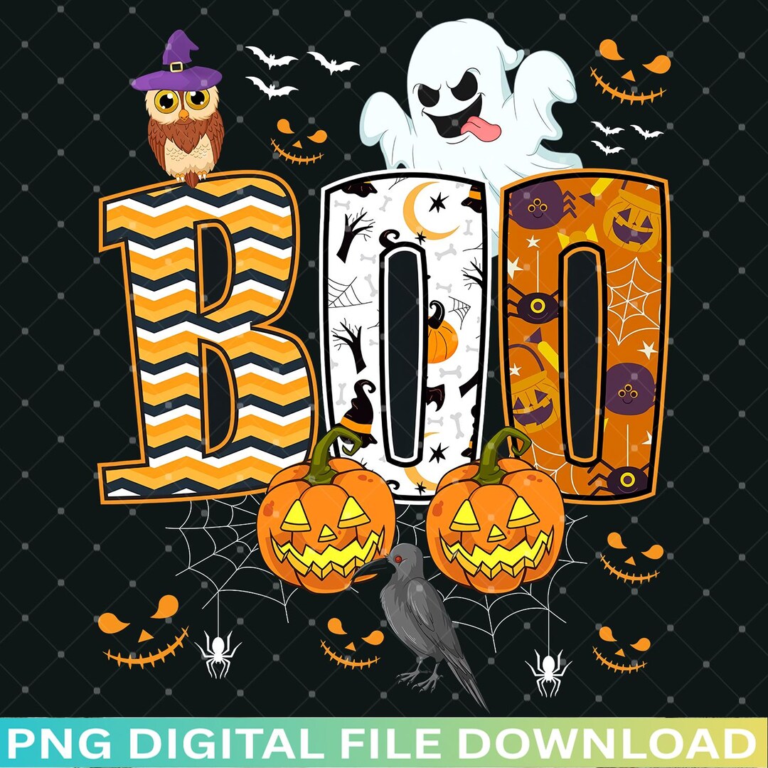 Halloween BOO Letters PNG File | Cute Halloween Alphabet Design ...