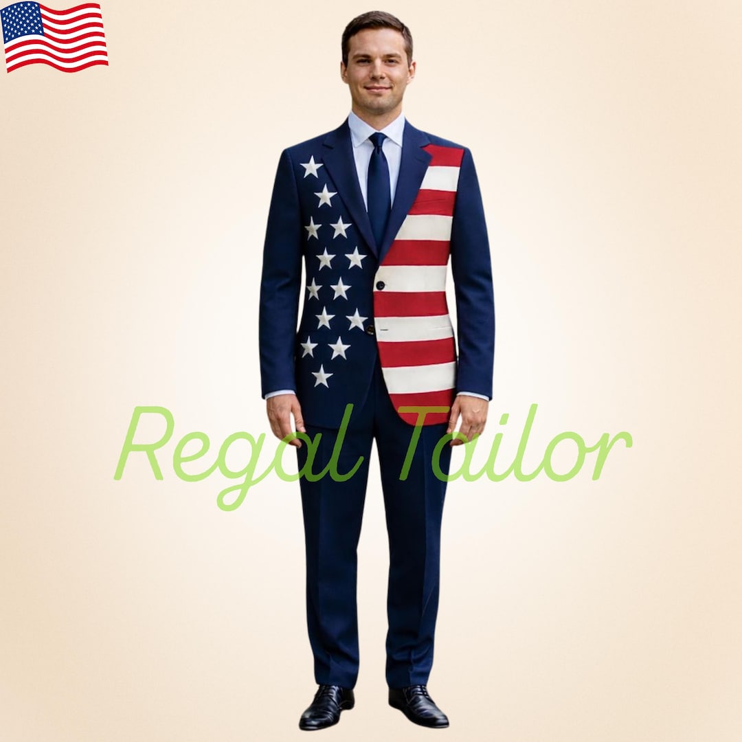 Uncle Sam Inspired Patriotic Wool Jacket | American Flag Costume Blazer ...