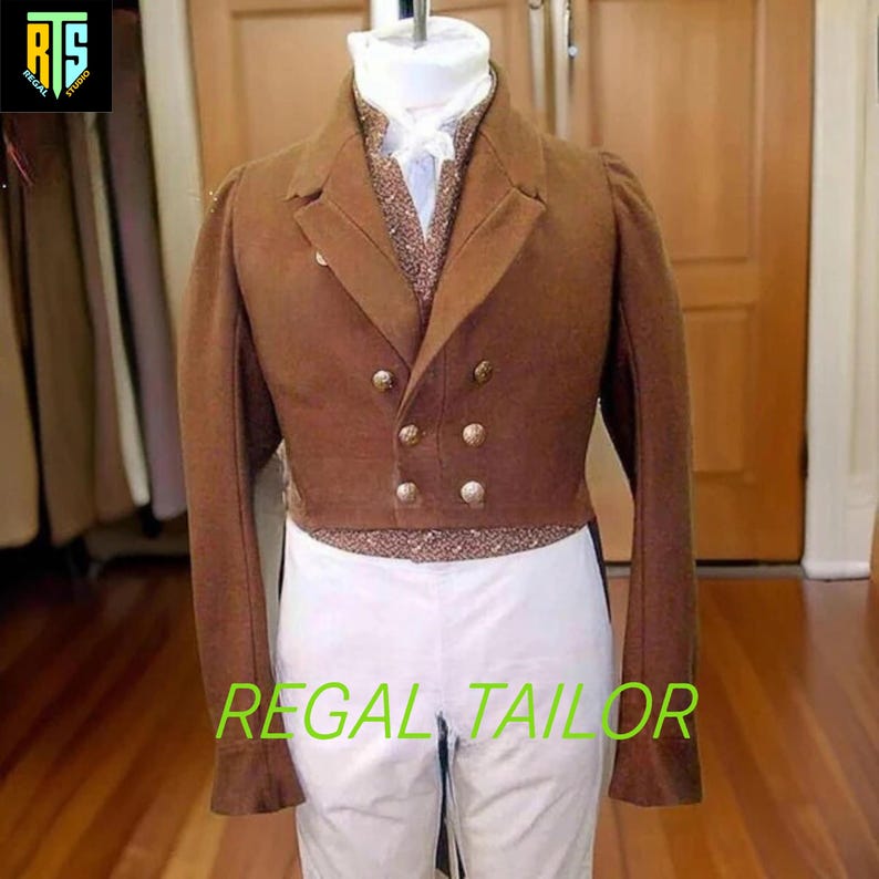 18th Century Reenactment Costume - Golden Brown Wool Regency Tailcoat ...