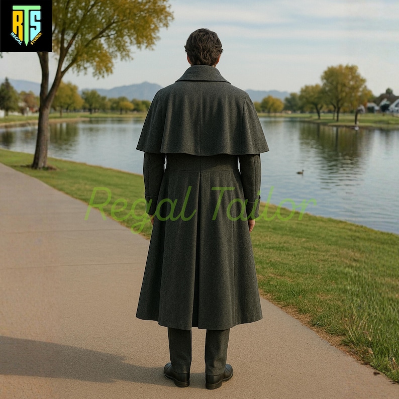 Men’s Regency Inverness Cloak Coat | Victorian Greatcoat With Cape ...