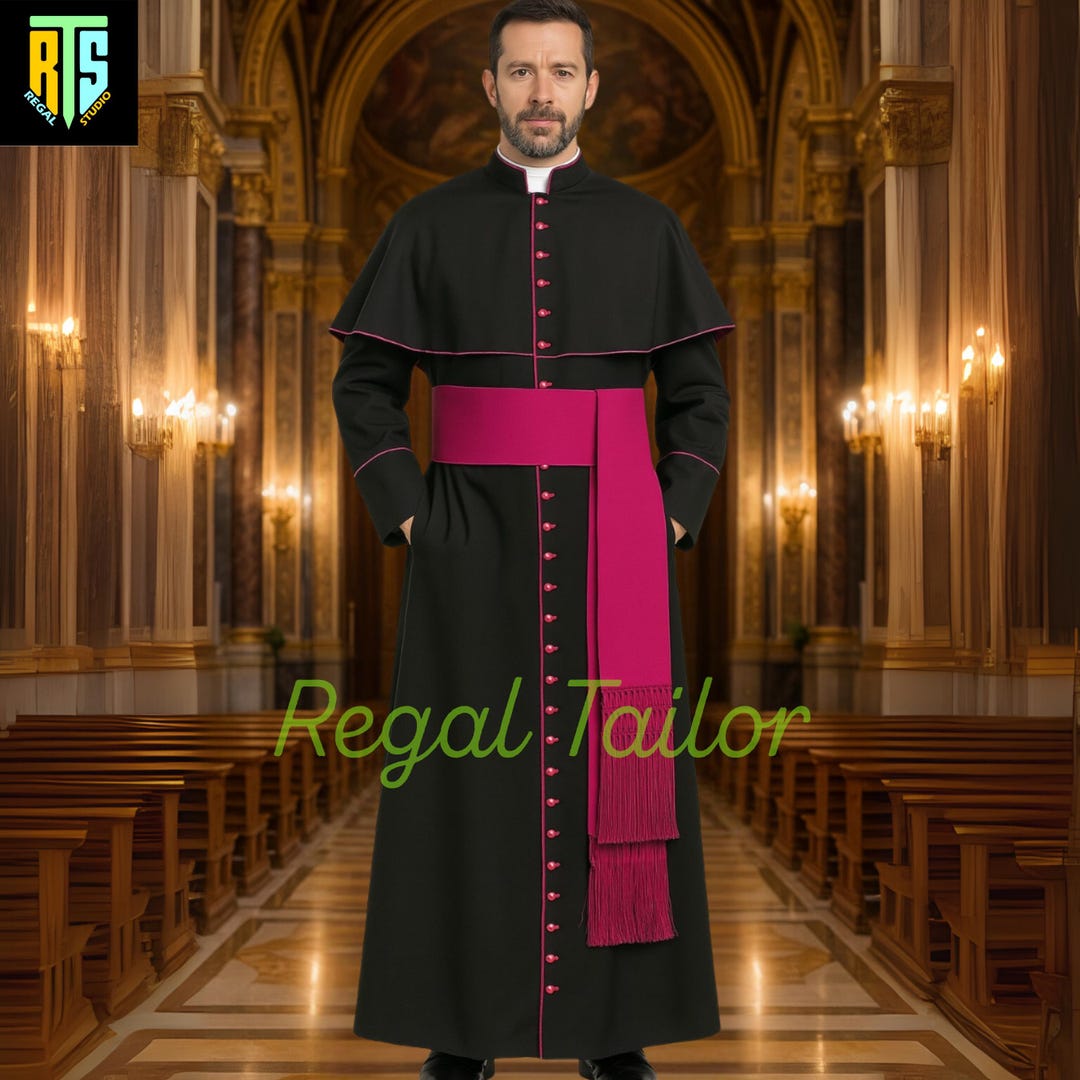 Traditional Roman Catholic Cassock With Shoulder Cape – Black Clergy ...