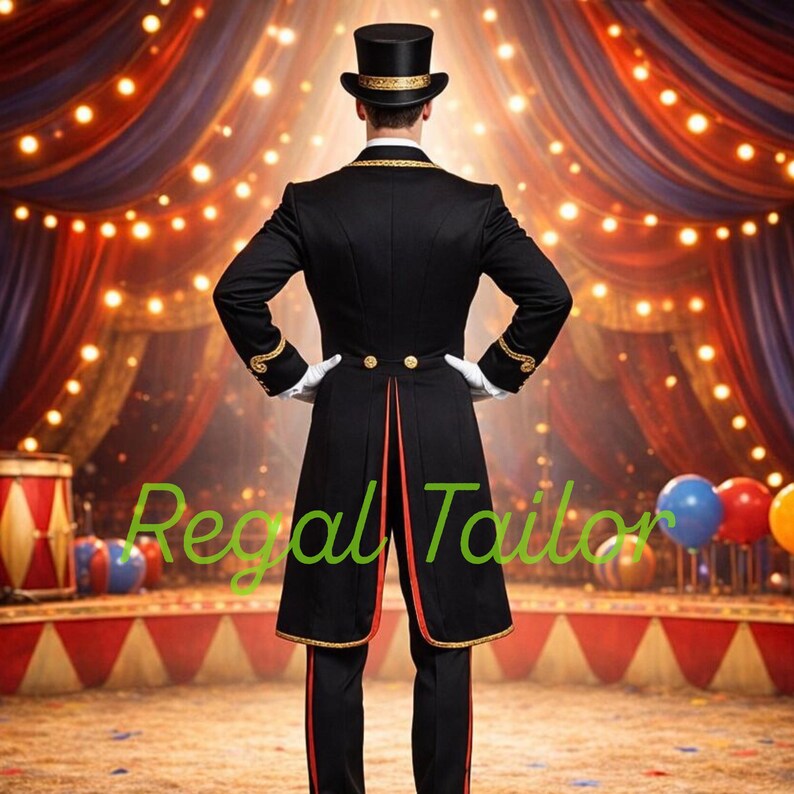 Ringmaster Circus Costume Wool Tailcoat – Victorian Showman Jacket With ...