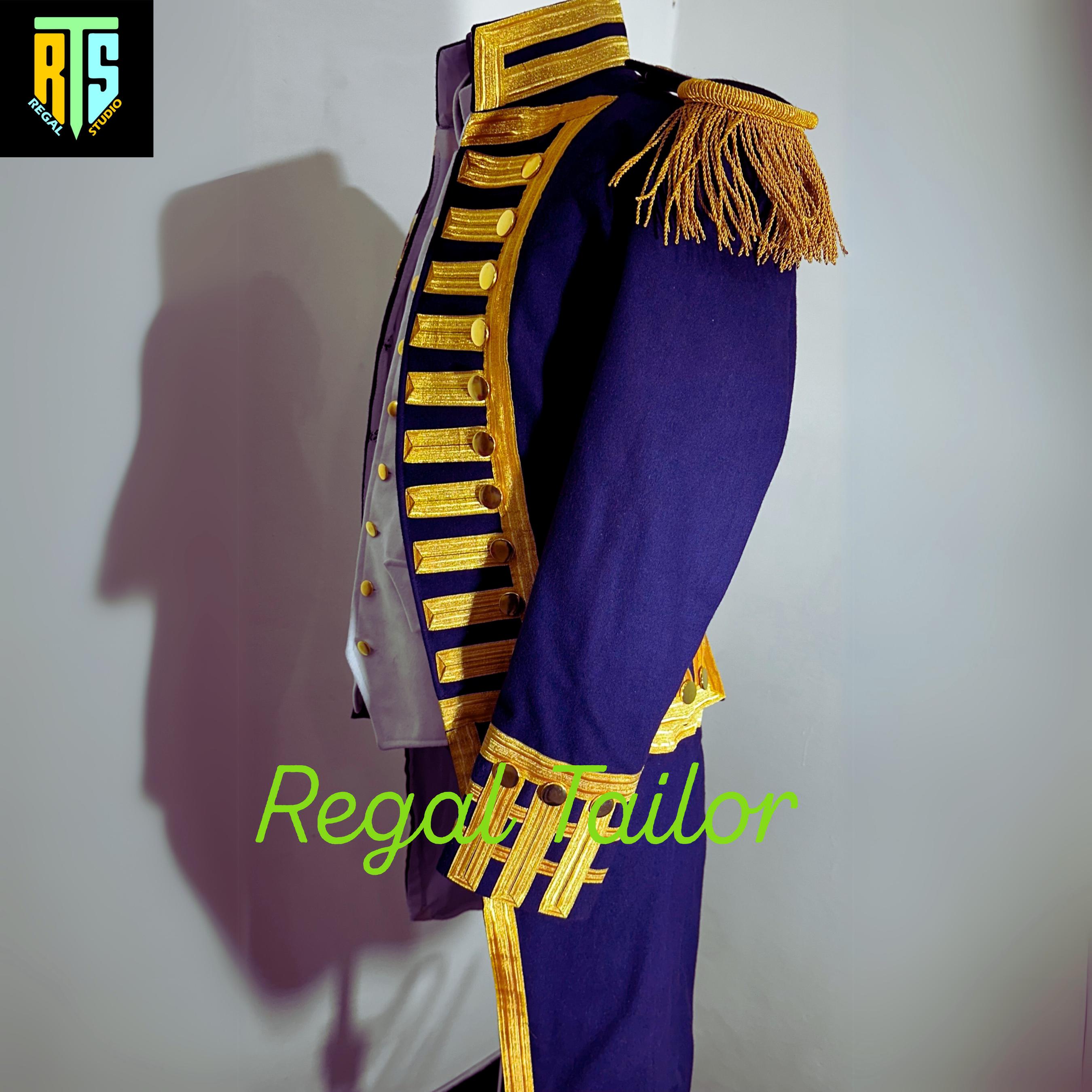 British Royal Navy Blue Color Admiral Military Jacket - Officer Uniform ...
