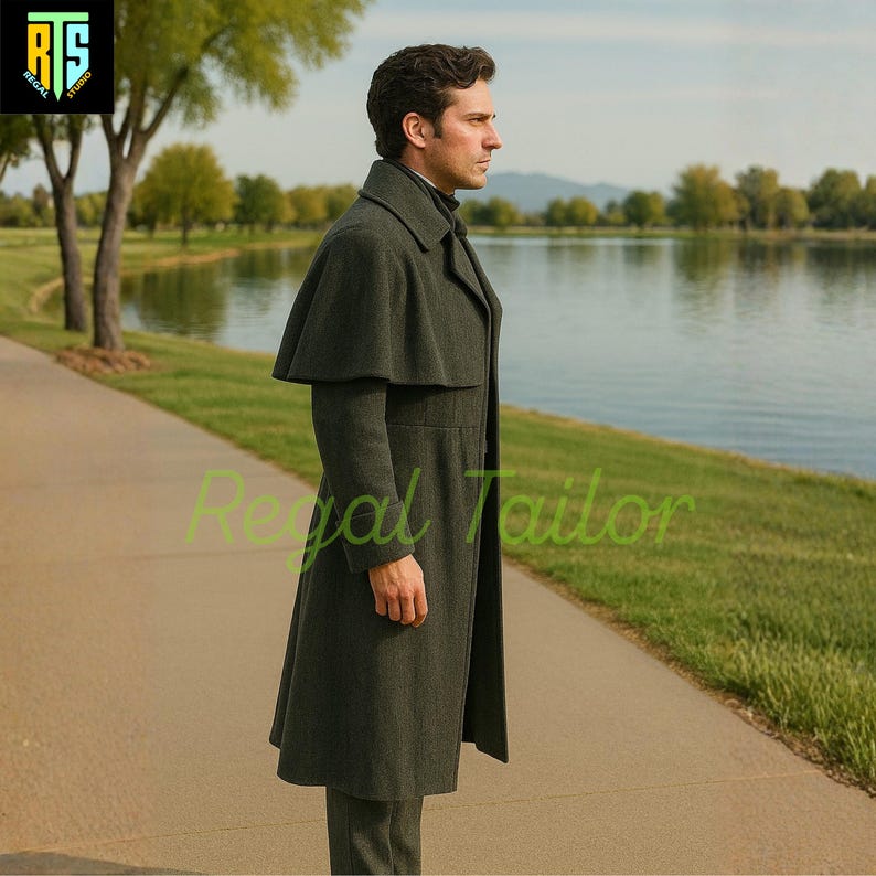 Men’s Regency Inverness Cloak Coat | Victorian Greatcoat With Cape ...