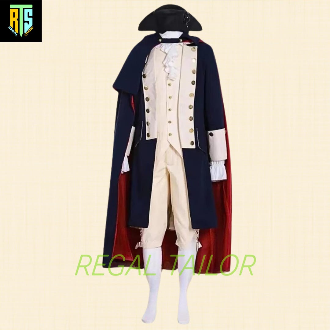 Wool Colonial Gentleman Costume - Navy, Revolutionary War Reenactment ...