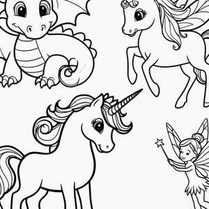 11 Printable Fairytale Fantasy Coloring Pages Children Adults Instant ...