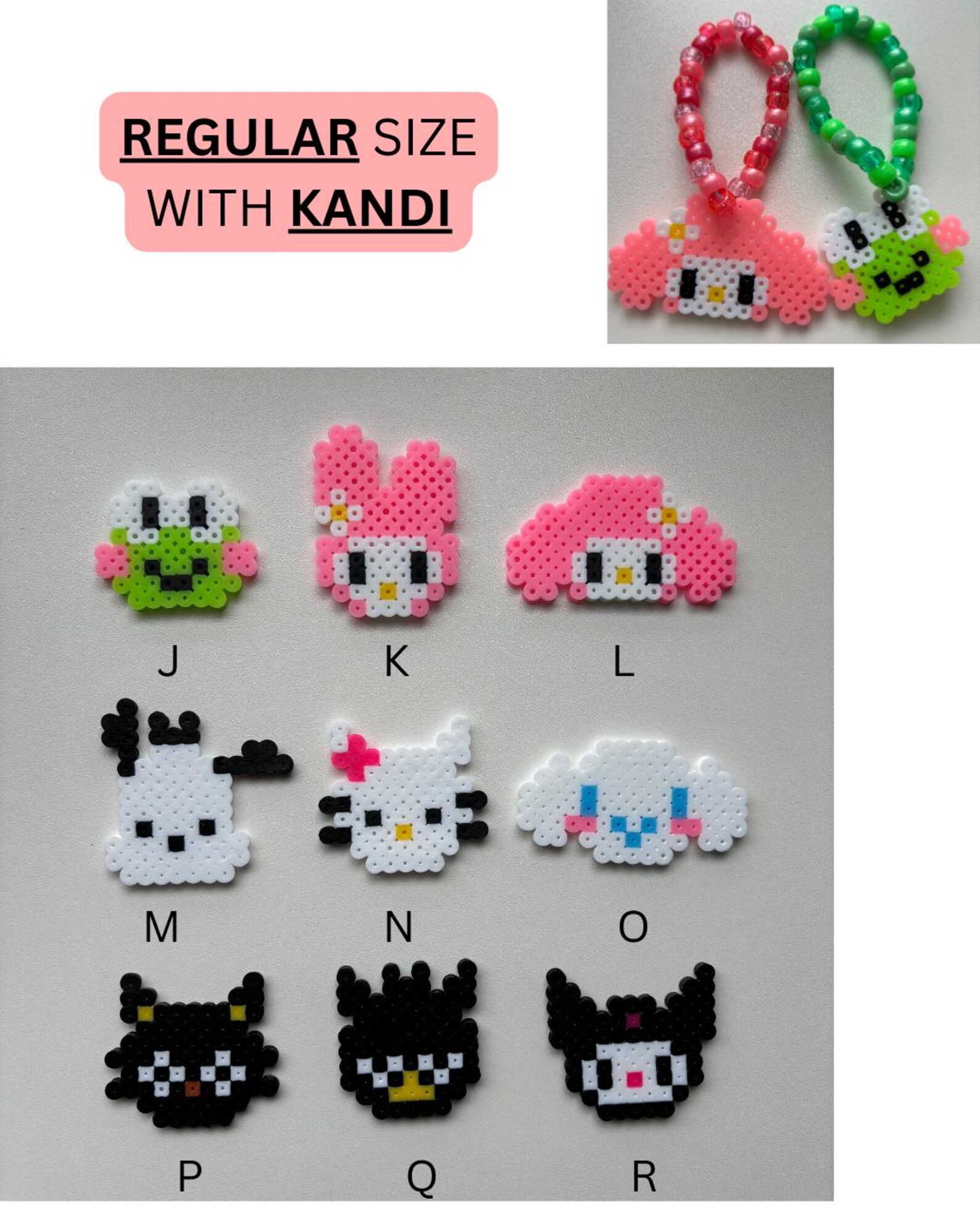 Sanrio Inspired Perler Beads Kandi Friendship Bracelet: Hello Kitty ...