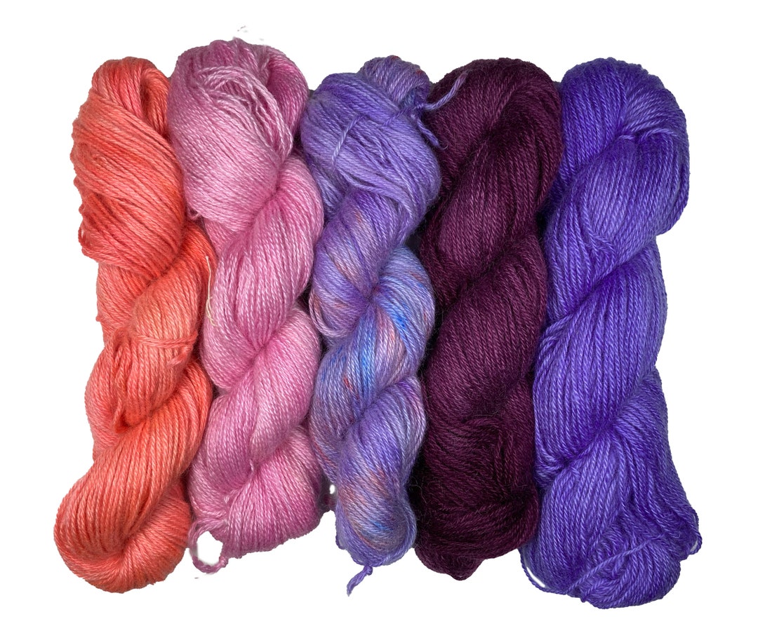 English Grown Mohair Yarn in Pink and Purple Shades 100grams Free UK ...