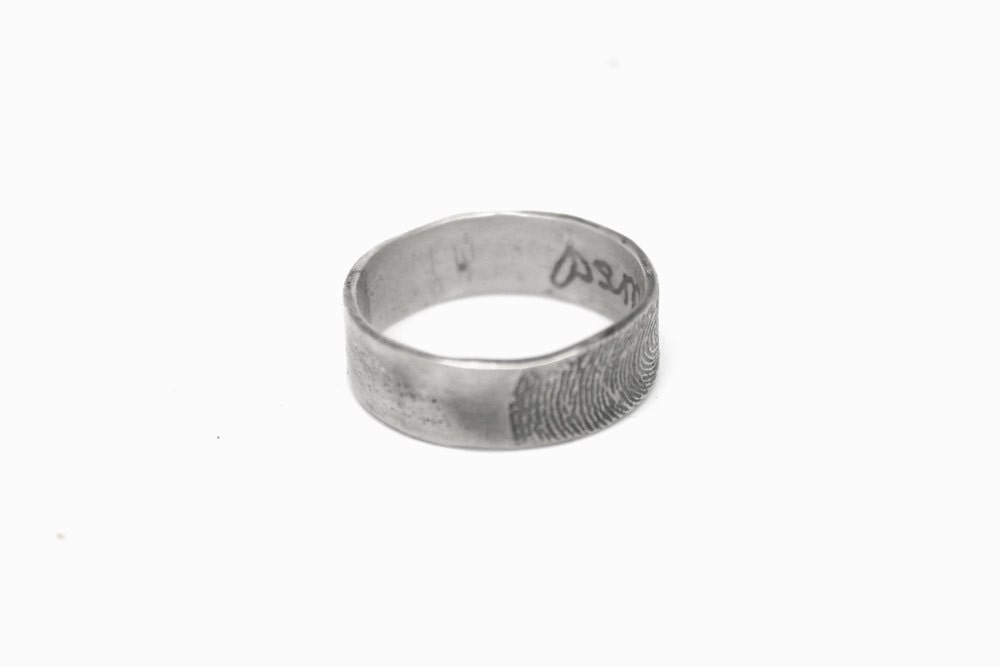 Custom Fingerprint Ring With Private Message, Unique Finger Print Band ...