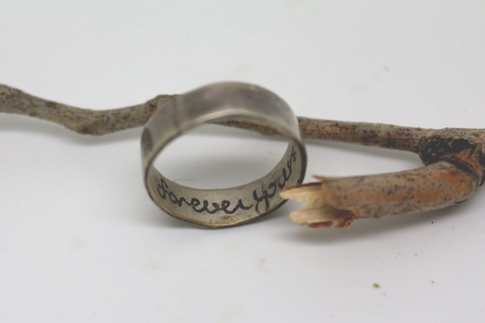 Custom Fingerprint Ring With Private Message, Unique Finger Print Band ...