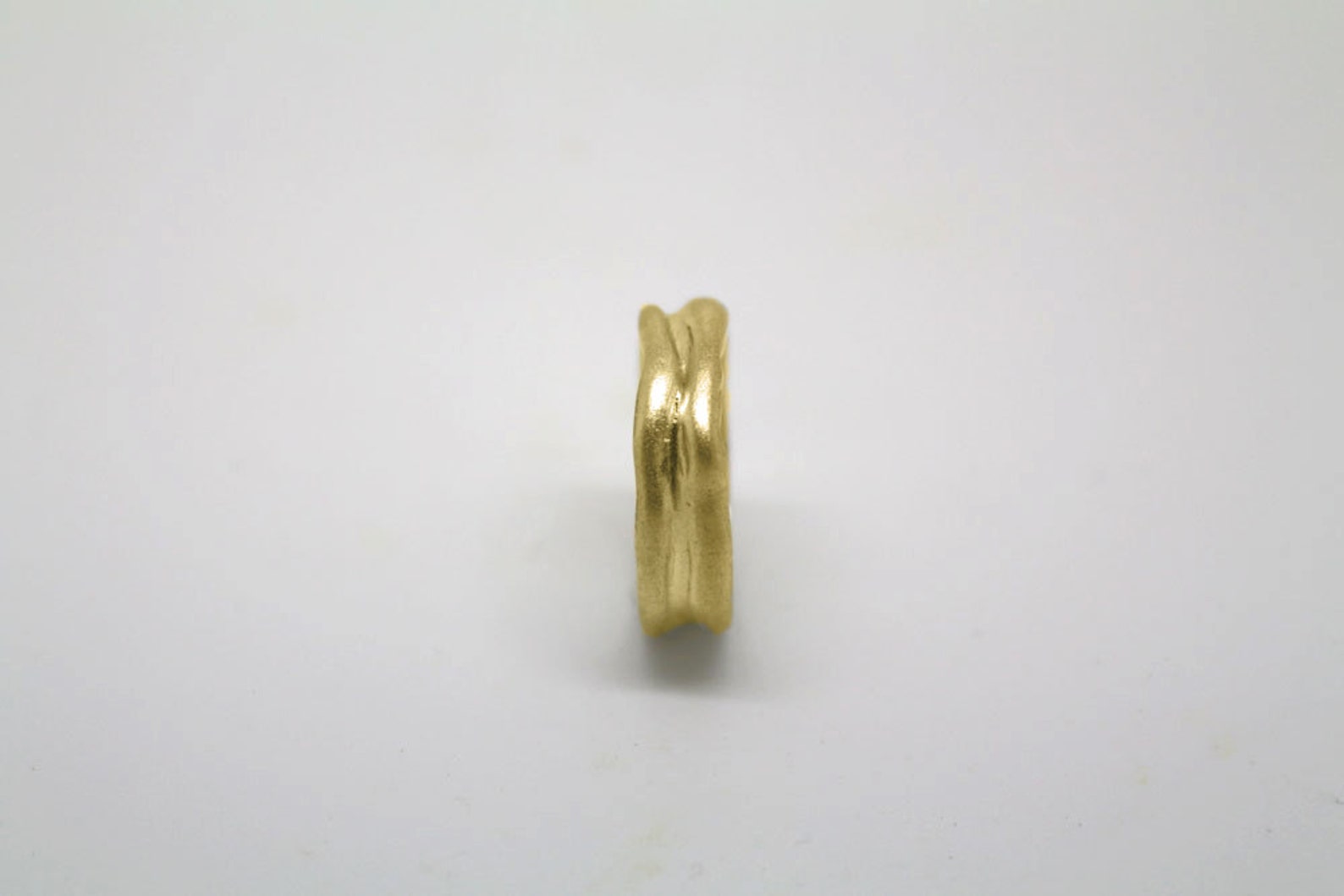 Wavy Gold Wedding Band Unique Mens or Womens Wedding Ring Modern ...