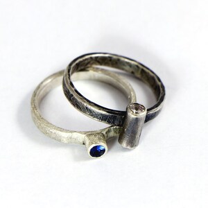 Modern Engagement Ring, Alternative Engagement Ring, Sapphire Ring - Etsy