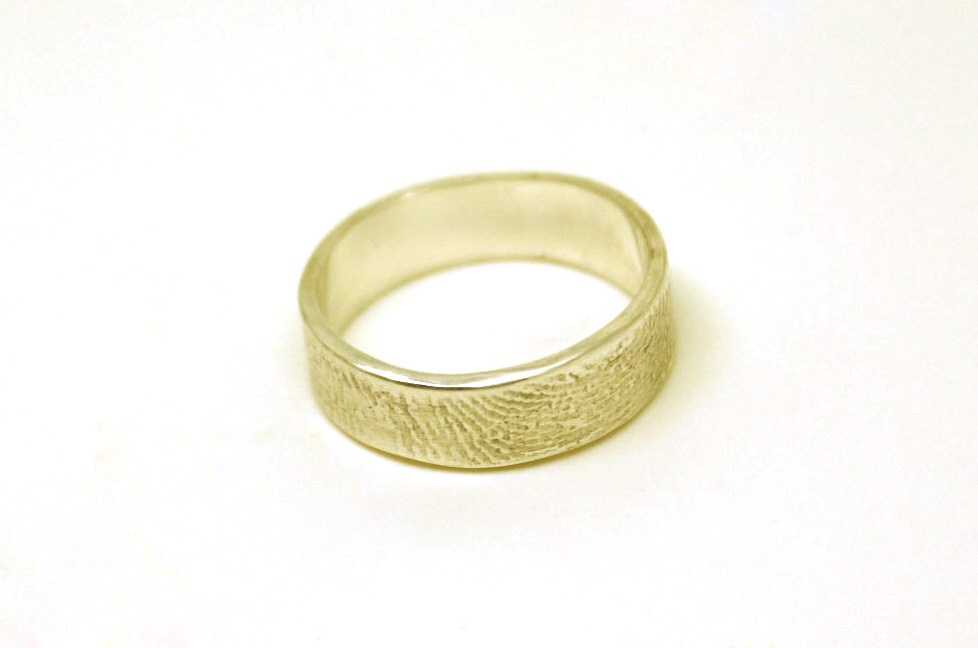 14k Gold Fingerprint Ring Unique Wedding Band Unique - Etsy