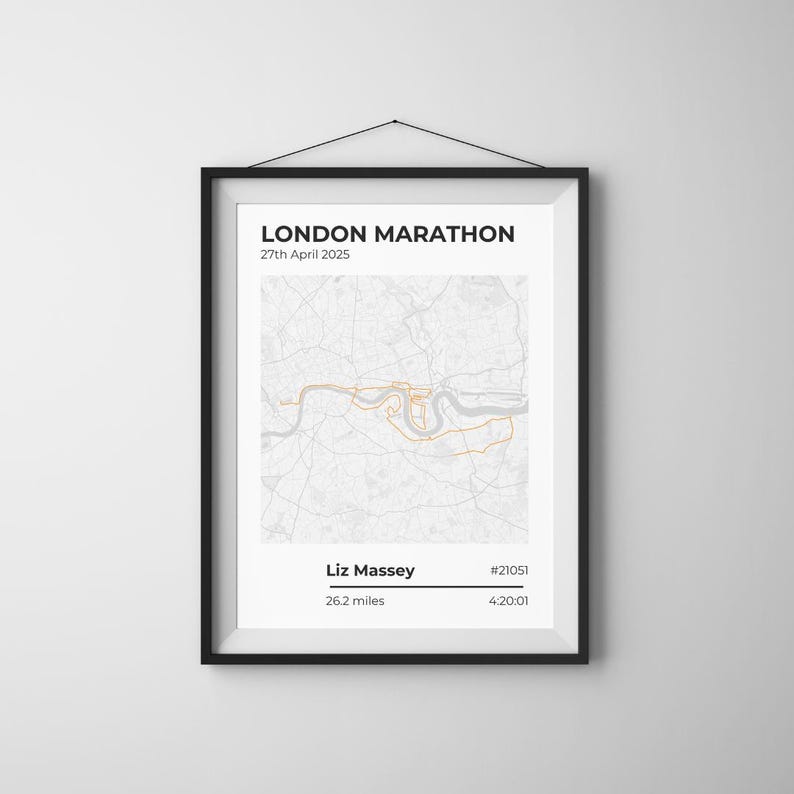 Boston Marathon Map Gift Poster for Finisher Race Map Personalized ...