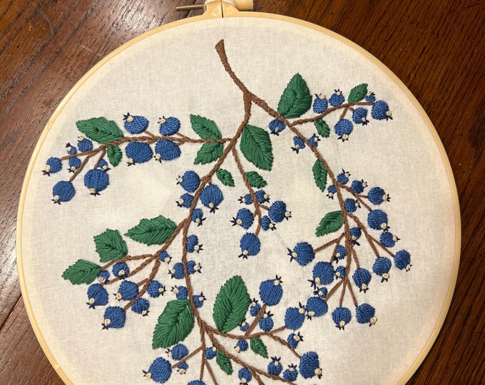 Blueberries Embroidery - Etsy