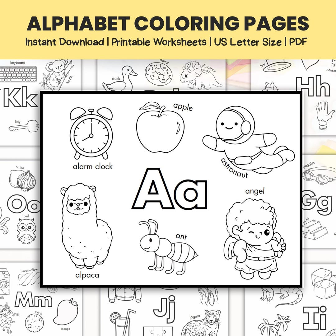 Alphabet Coloring Pages A-Z – 26 Printable ABC Sheets for Kids ...