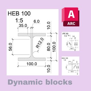 Dynamic Blocks - Steel Profiles – IPE, HEB, HEA - for Cad - Etsy