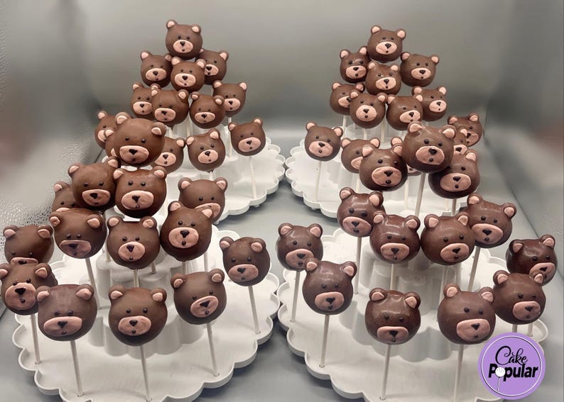 Teddy Bear Cake Pops: Chocolate Swirl, Baby Shower Favors, 1 Dozen - Etsy