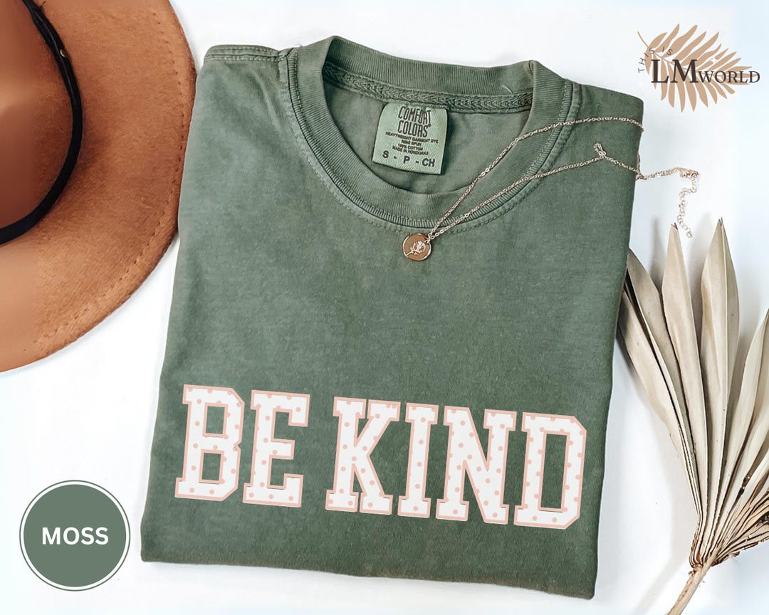 Comfort Colors® Be Kind Polka Dot Shirt Graphic Tee, Preppy Teacher ...