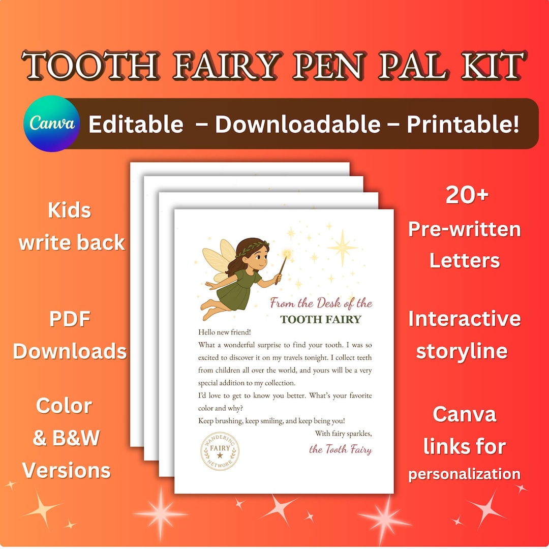 Tooth Fairy Letter – Ready to Use Download – Customizable Letter ...