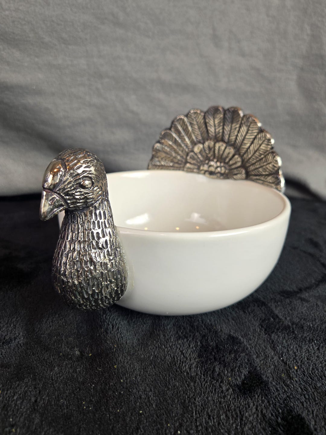 Ceramic & Metal Turkey Bowl – Thanksgiving Serveware With Cast Aluminum ...