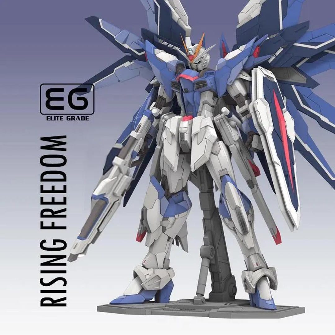 Gundam Rising Freedom 3D STL File, 1/100 High Quality Robot Statue 3D ...