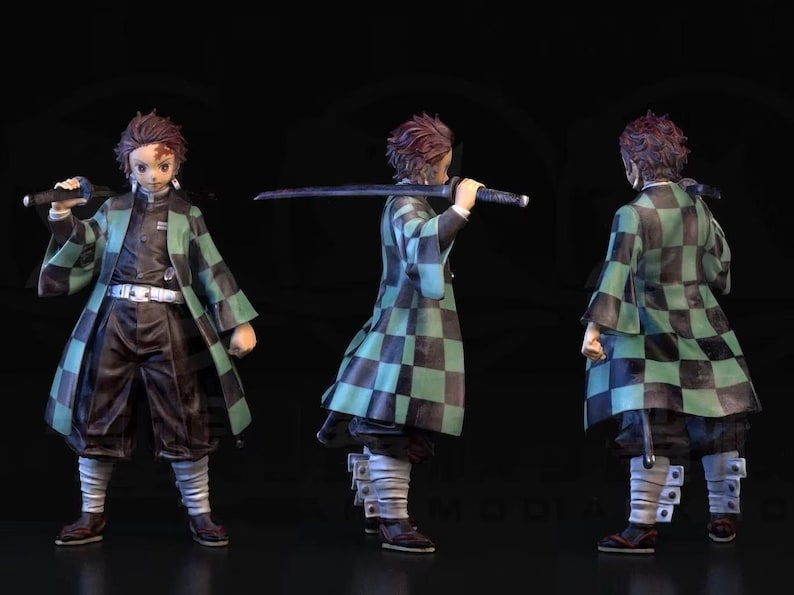 Set of 4 Demon Slayer STL Digital File, 3D Model Statue Design ...