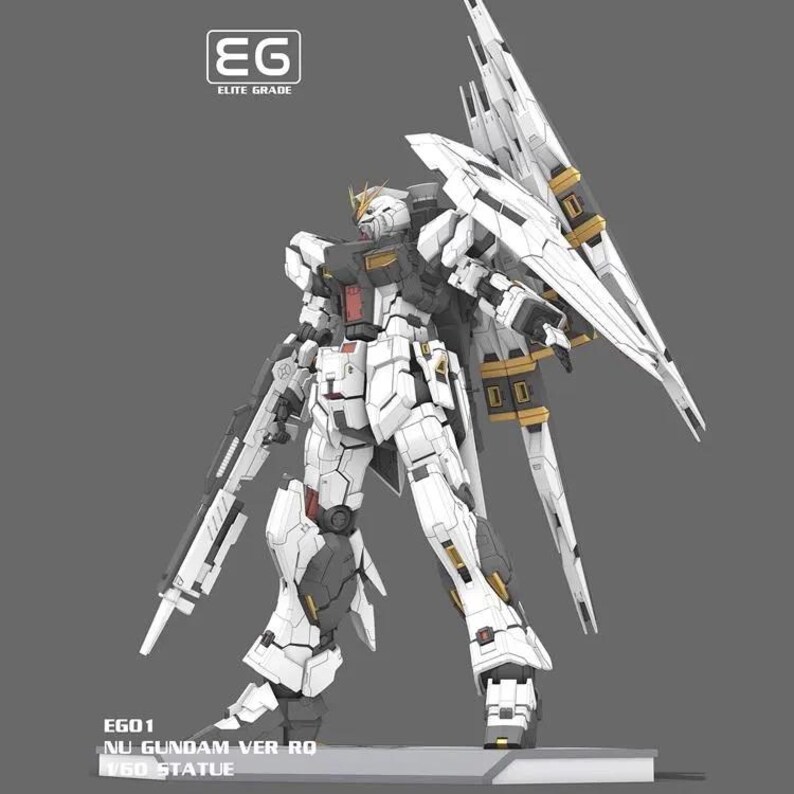 Gundam Model 3D STL File EG01 Nu, 1/100 High Quality Robot Statue 3D ...