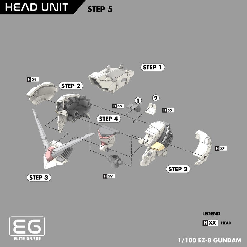 Gundam Model 3D STL File RX78 GP02 Bust, 1/25 High Quality 3D Model ...