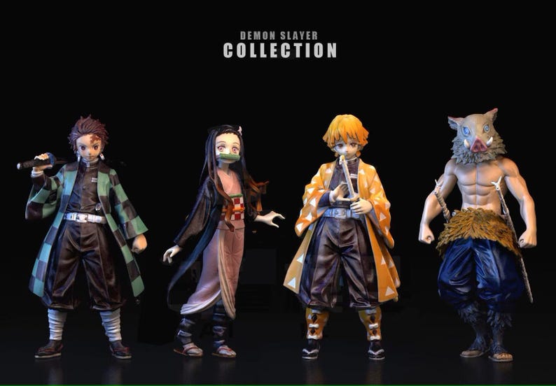 Set of 4 Demon Slayer STL Digital File, 3D Model Statue Design ...