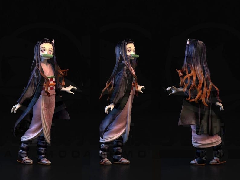 Set of 4 Demon Slayer STL Digital File, 3D Model Statue Design ...