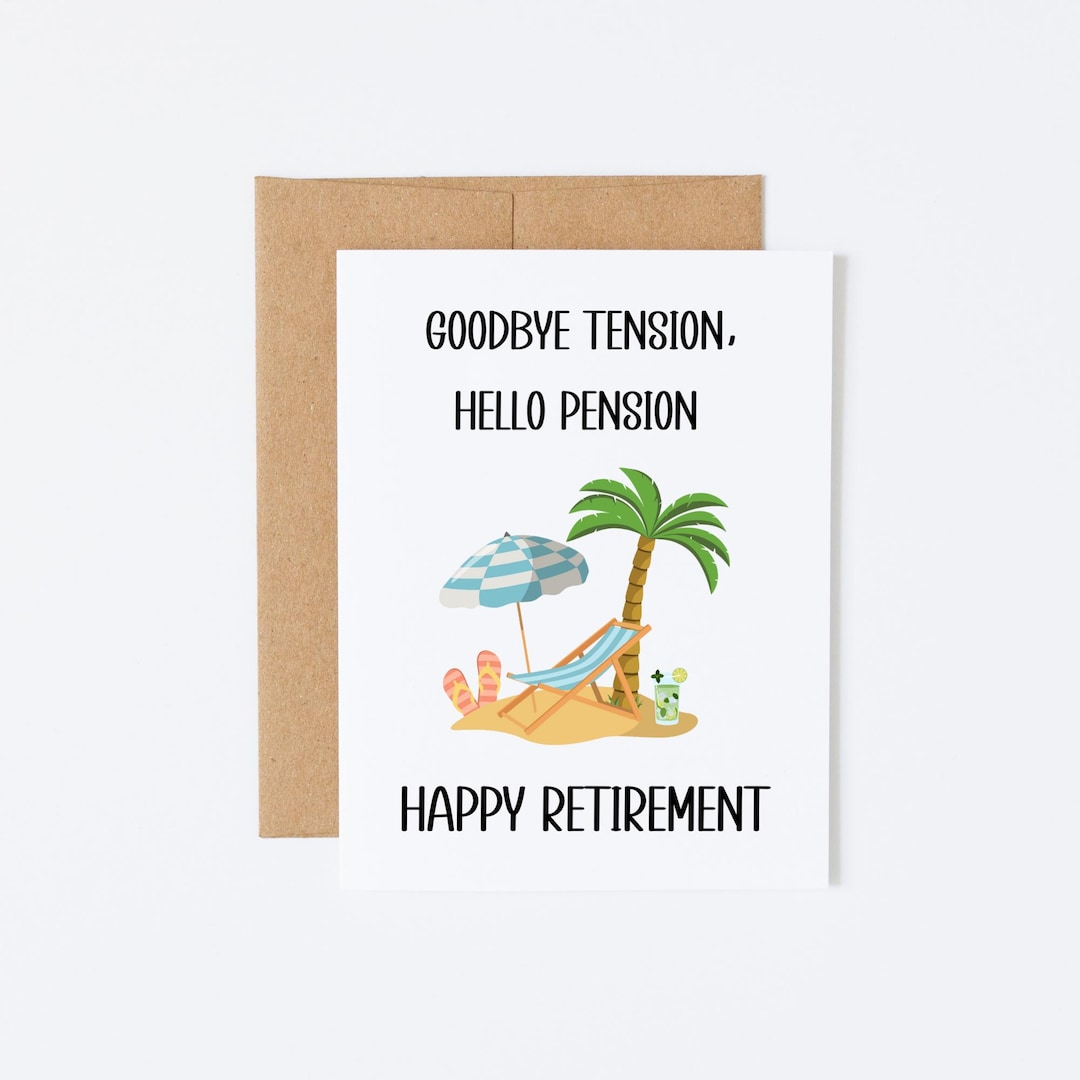 Funny Retirement Card, Cute Beach Retirement Card for Boss or Coworker ...
