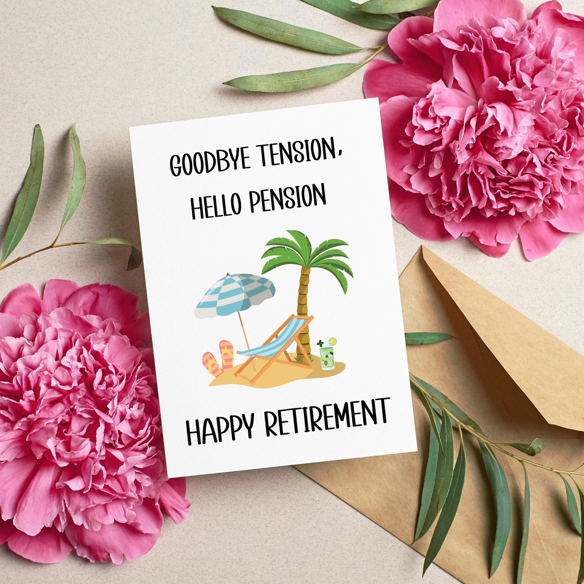 Funny Retirement Card, Cute Beach Retirement Card for Boss or Coworker ...