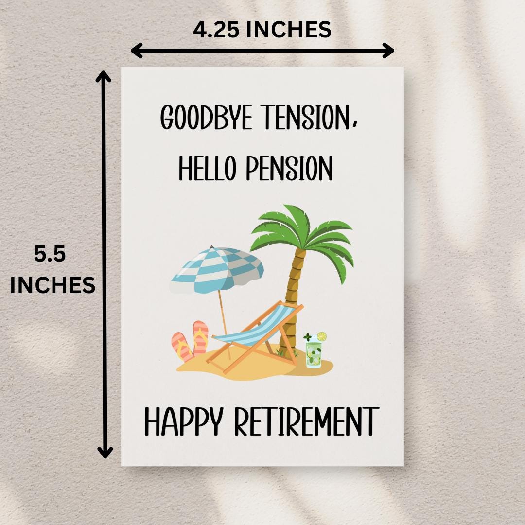 Funny Retirement Card, Cute Beach Retirement Card for Boss or Coworker ...