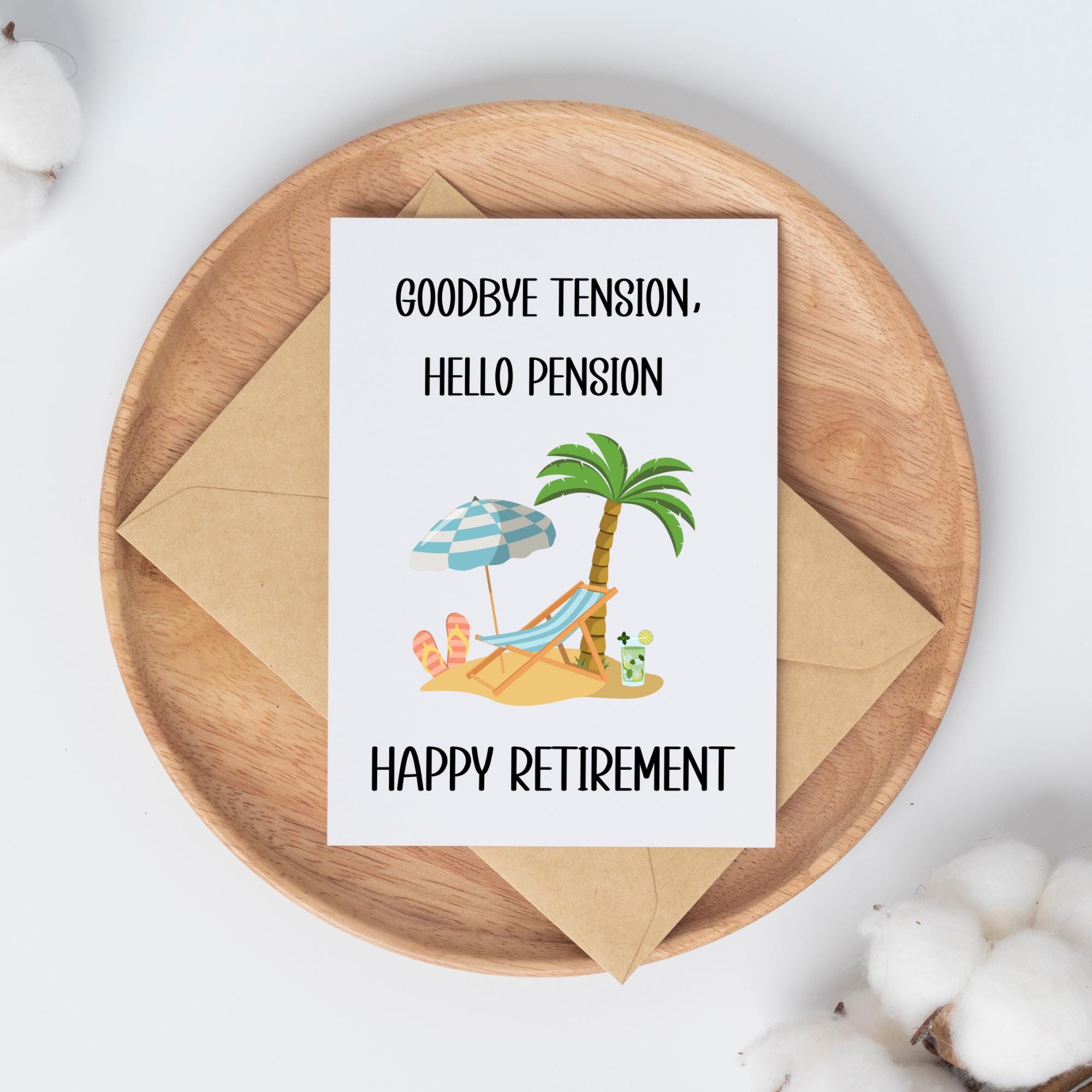 Funny Retirement Card, Cute Beach Retirement Card for Boss or Coworker ...