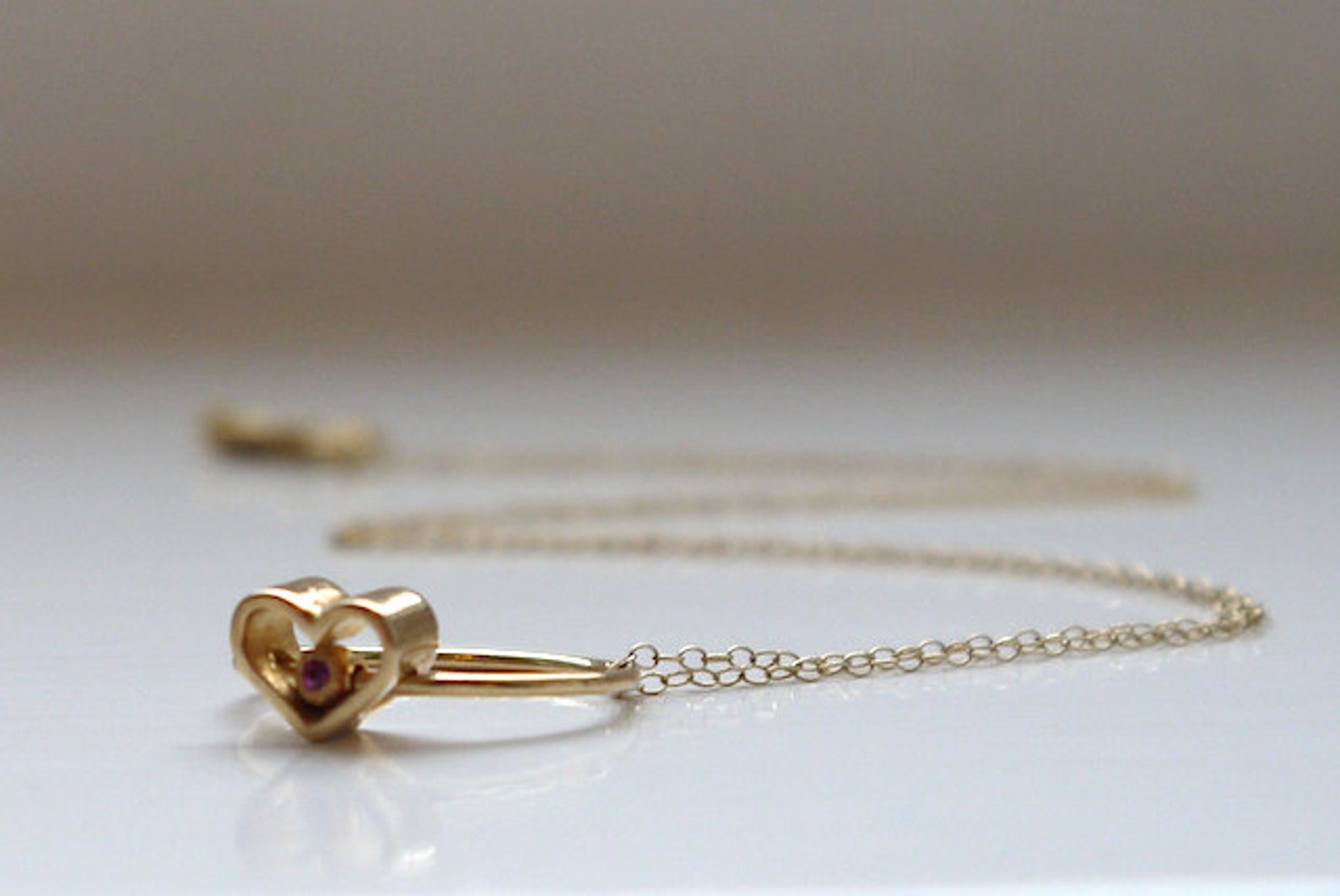 Heart Ruby Ring in Gold | Etsy