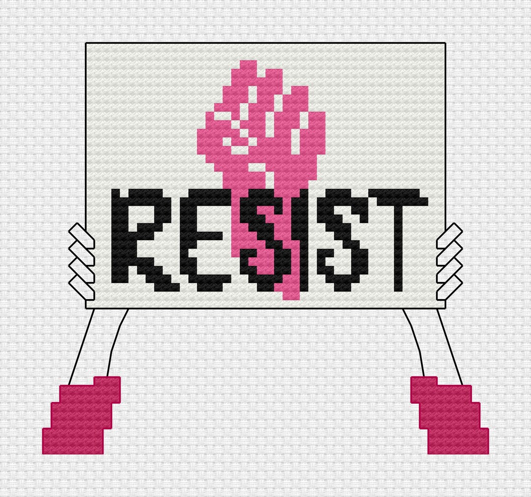 Resist Sign Cross Stitch Pattern - Etsy