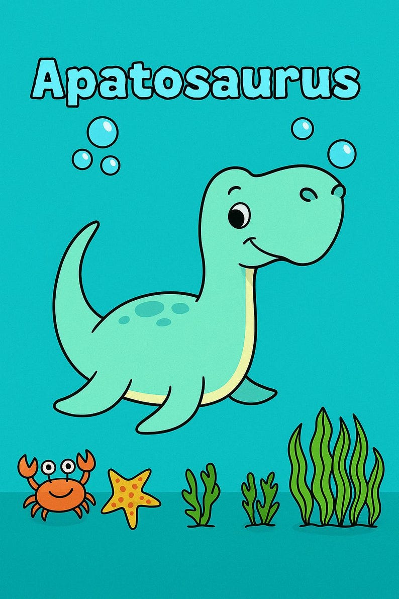 Cute Dinosaur Coloring Book for Kids – 17 Fun Pages to Color & Learn ...