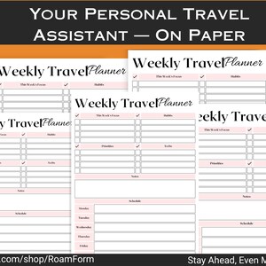 Weekly Travel Planner, Digital Trip Planner, Trip Itinerary, Travel ...