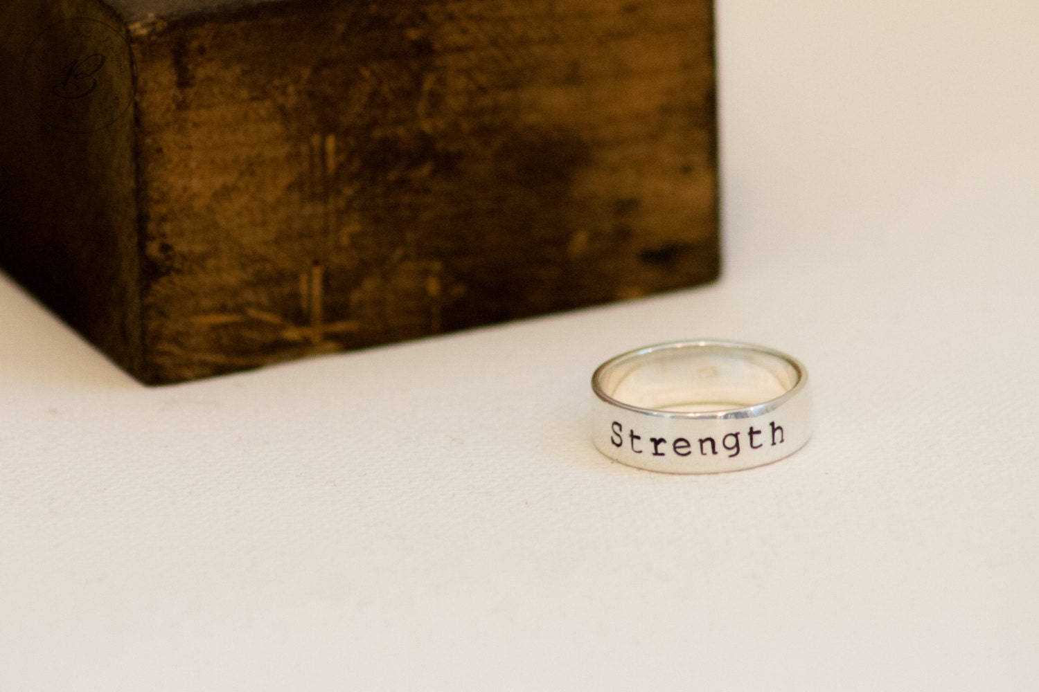 Word of the Year Strength Ring Sterling Silver Hand - Etsy