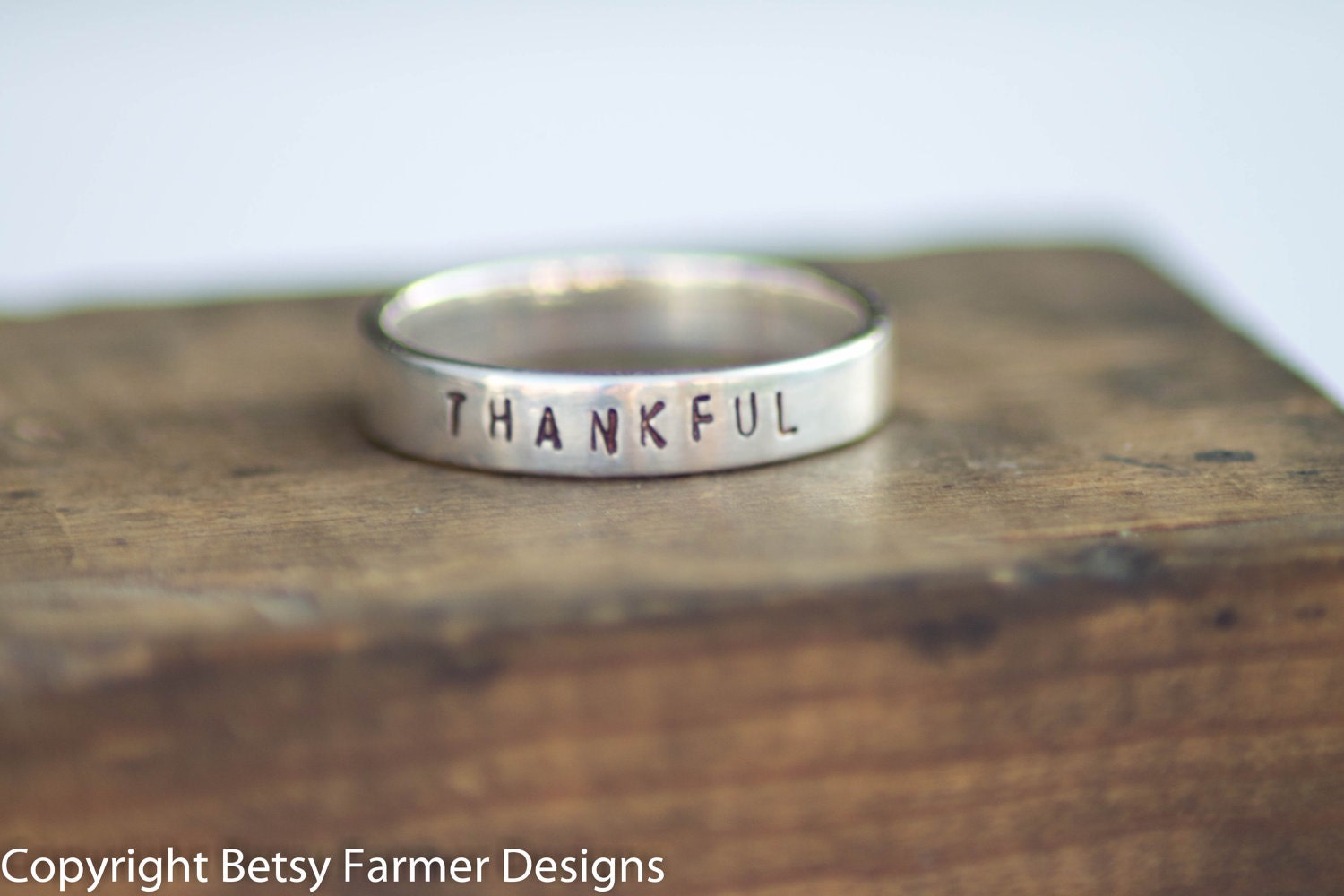 Personalized Hand Stamped Ring Sterling Silver - Etsy