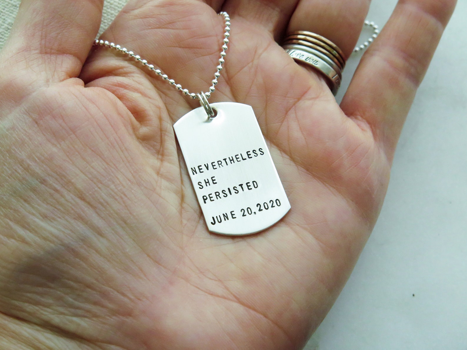 Personalized Dog Tag Necklace With Children's Birthdates - Etsy