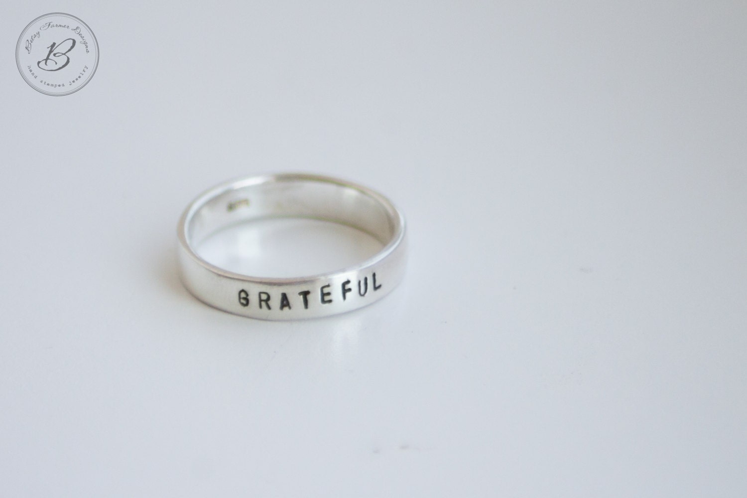 Personalized Hand Stamped Ring Sterling Silver - Etsy