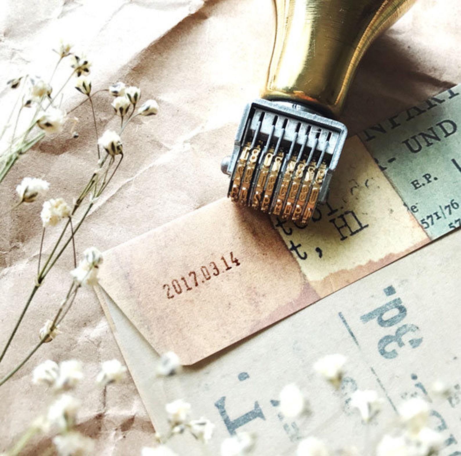 Rotary BRASS Date Stamp Small / Medium / Large - Etsy