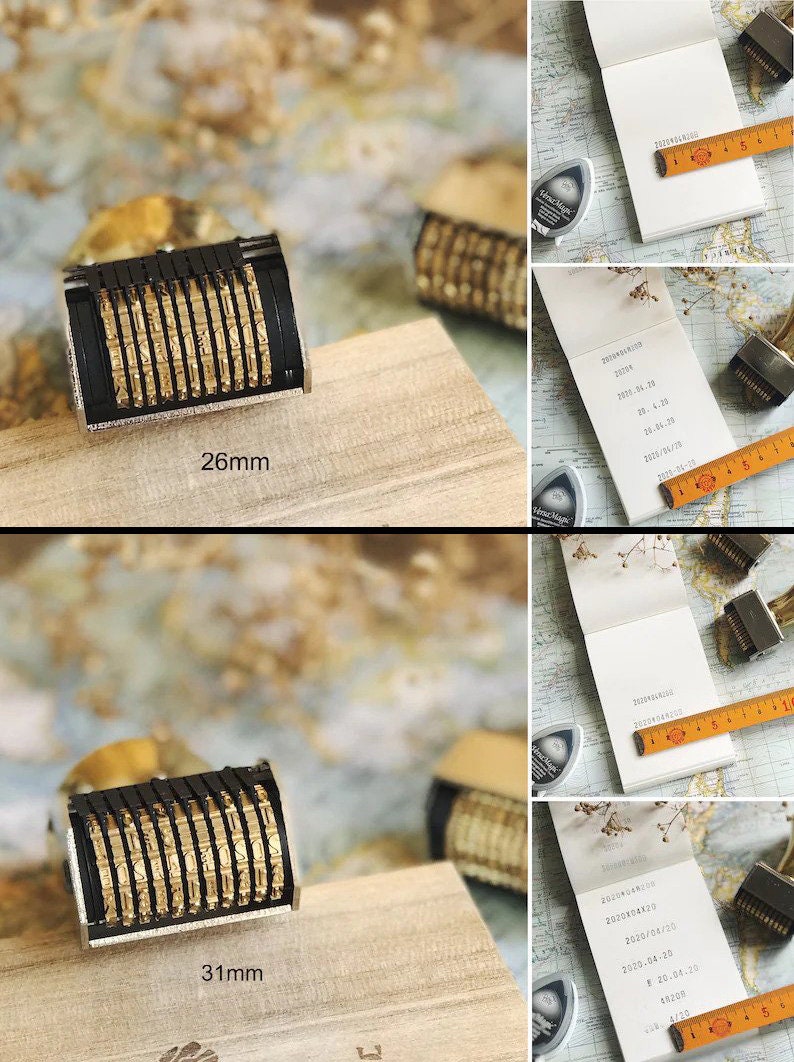 Rotary BRASS Date Stamp Small / Medium / Large - Etsy
