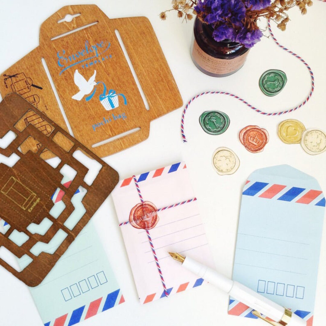 Envelope Template Small / 4 in 1 / Hexagone , DIY Letter Shape , Bird ...