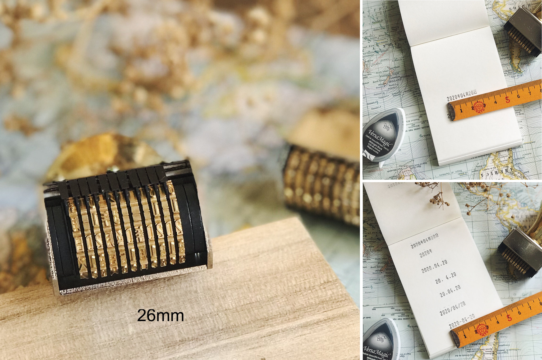 Rotary BRASS Date Stamp Small / Medium / Large | Etsy