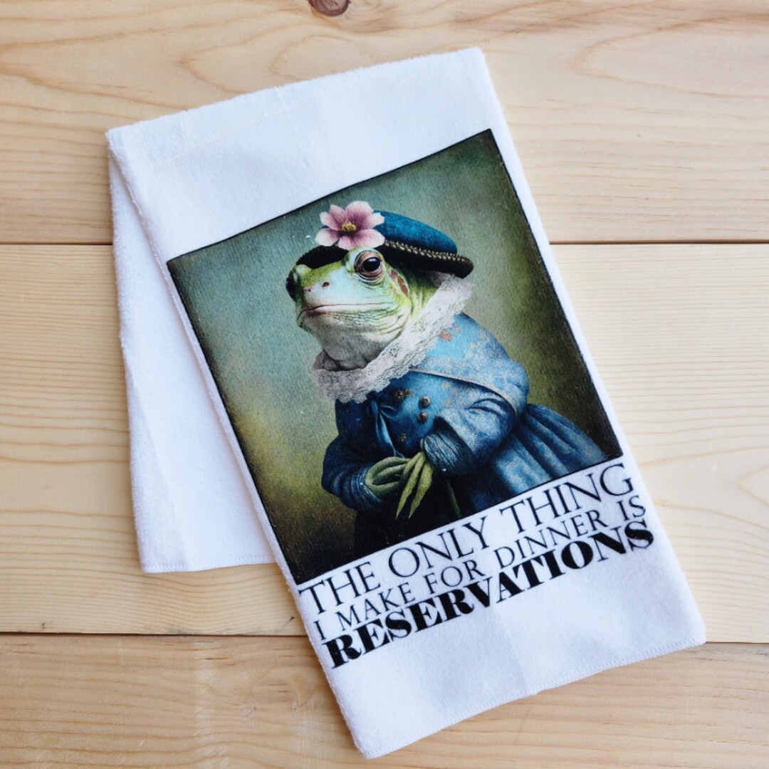 Tea Towel, Kitchen Towel, Fancy Frogs Dinner Reservations - Etsy